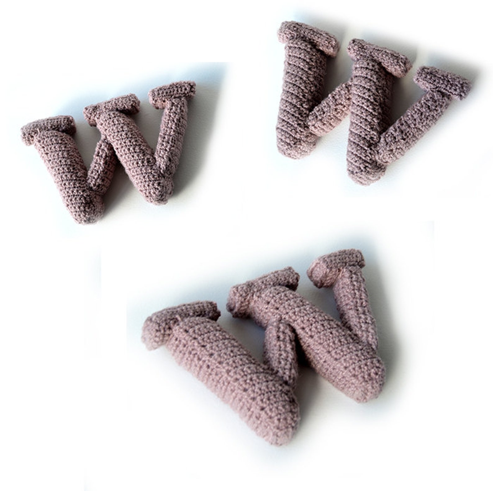 Letter W Crochet Pattern, 3D Alphabet Crochet Pattern, 3d Words Pattern ...