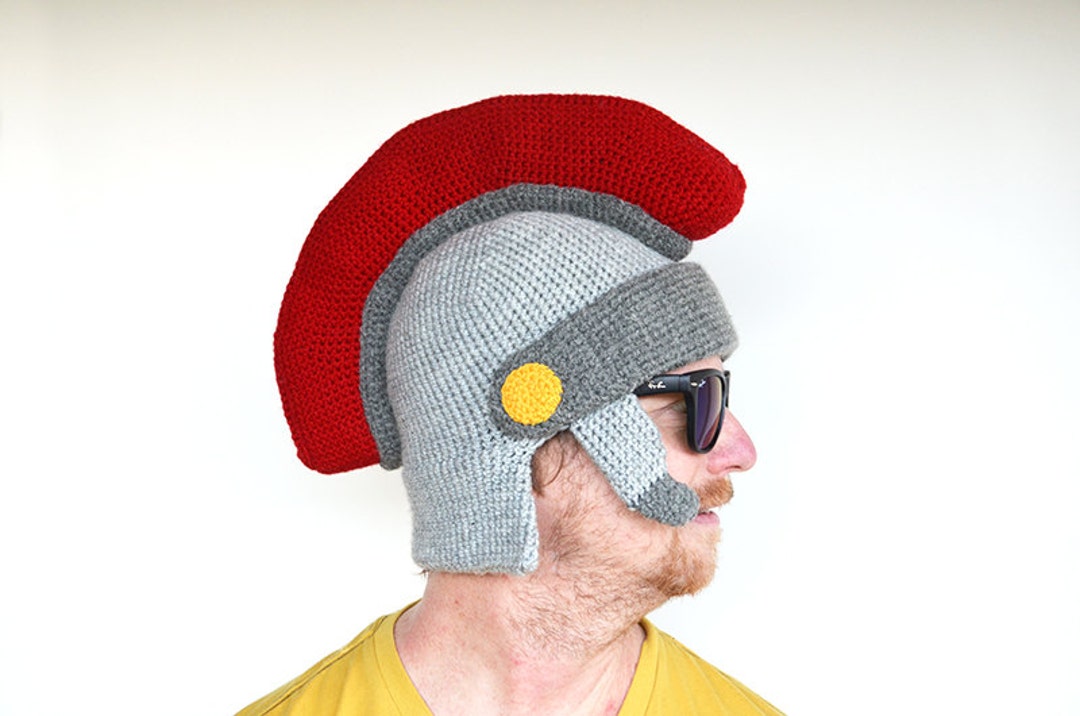 Roman Helmet Crochet Pattern, Roman Helmet Pattern, Gladiator Helmet ...