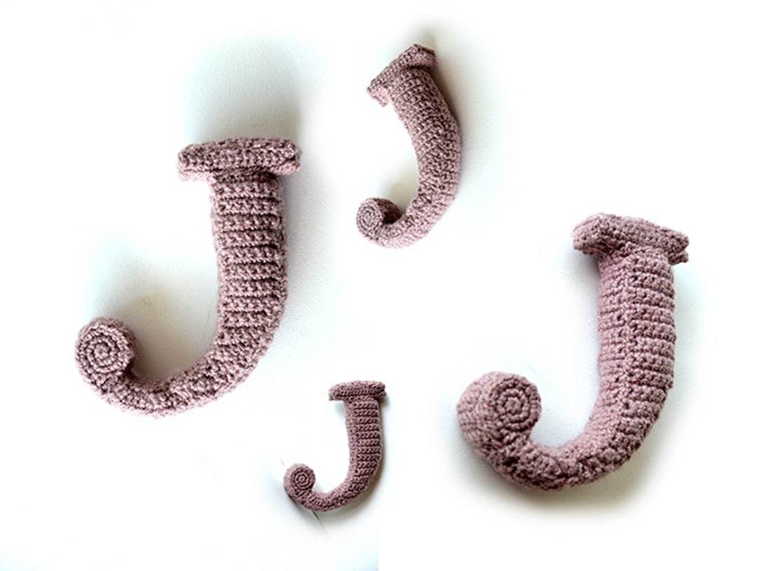 Letter J Crochet Pattern, 3D Alphabet Crochet Pattern, 3d Words Pattern ...