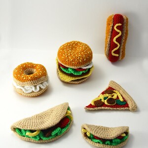 Fast Food Crochet Pattern Set, Fast Food Amigurumi, Crochet Fast Food ...
