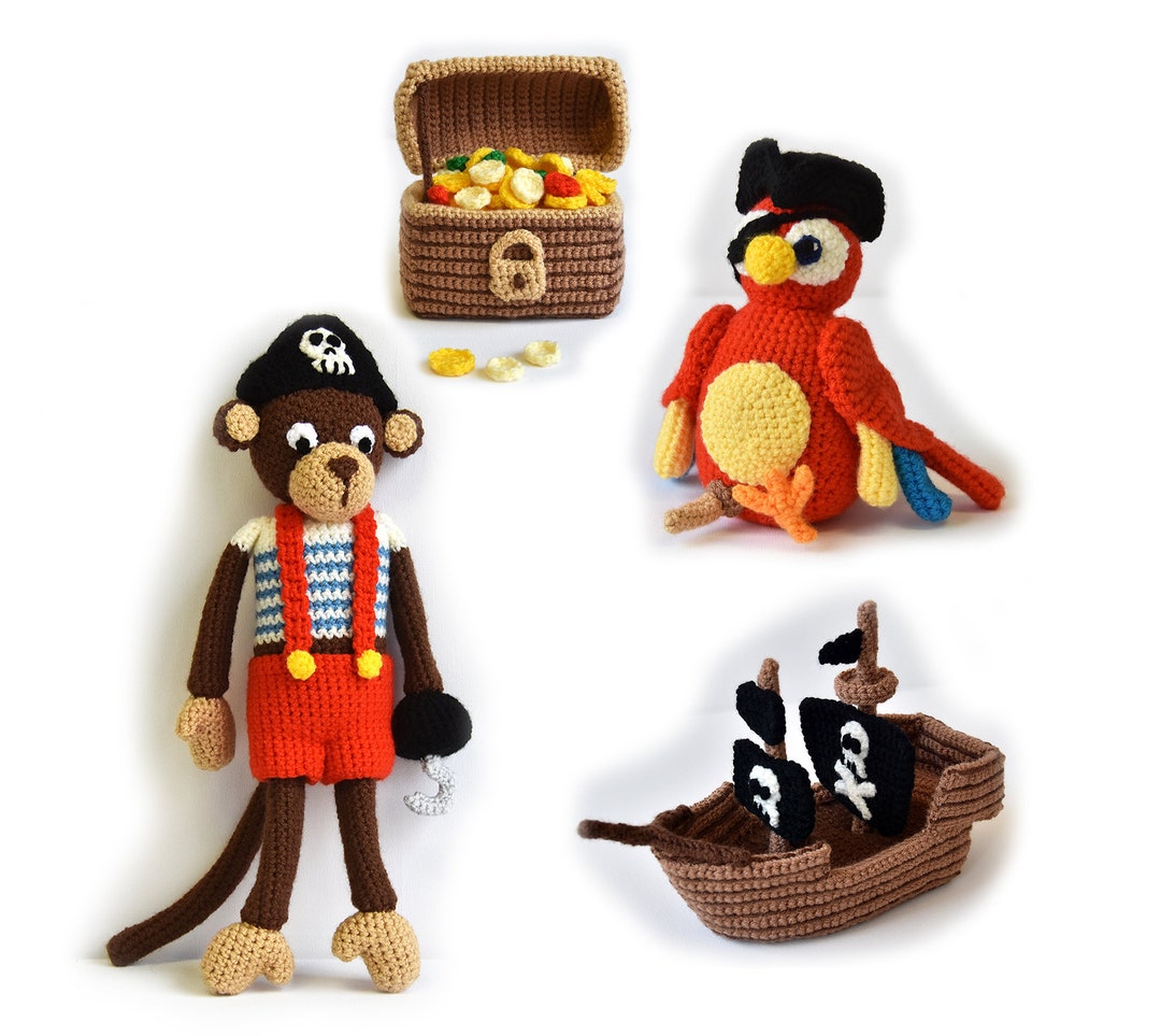 Pirate Crochet Pattern, Pirate Amigurumi Pattern, Monkey Crochet ...