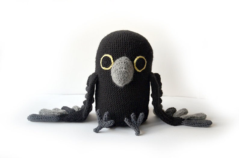 Raven Crochet Pattern, Amigurumi Raven Pattern, Bird Crochet Pattern ...