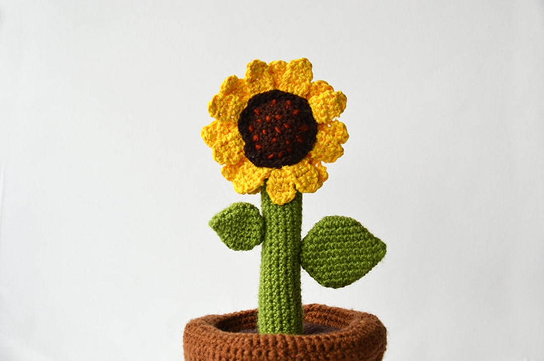 Sunflower in Pot Crochet Pattern, Flower in Pot Crochet Pattern, Plant ...