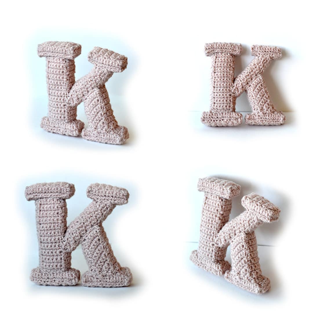 Letter K Crochet Pattern, 3D Alphabet Crochet Pattern, 3d Words Pattern ...