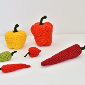Peppers Crochet Pattern, Pepper Crochet Pattern, Pepper Amigurumi Food ...