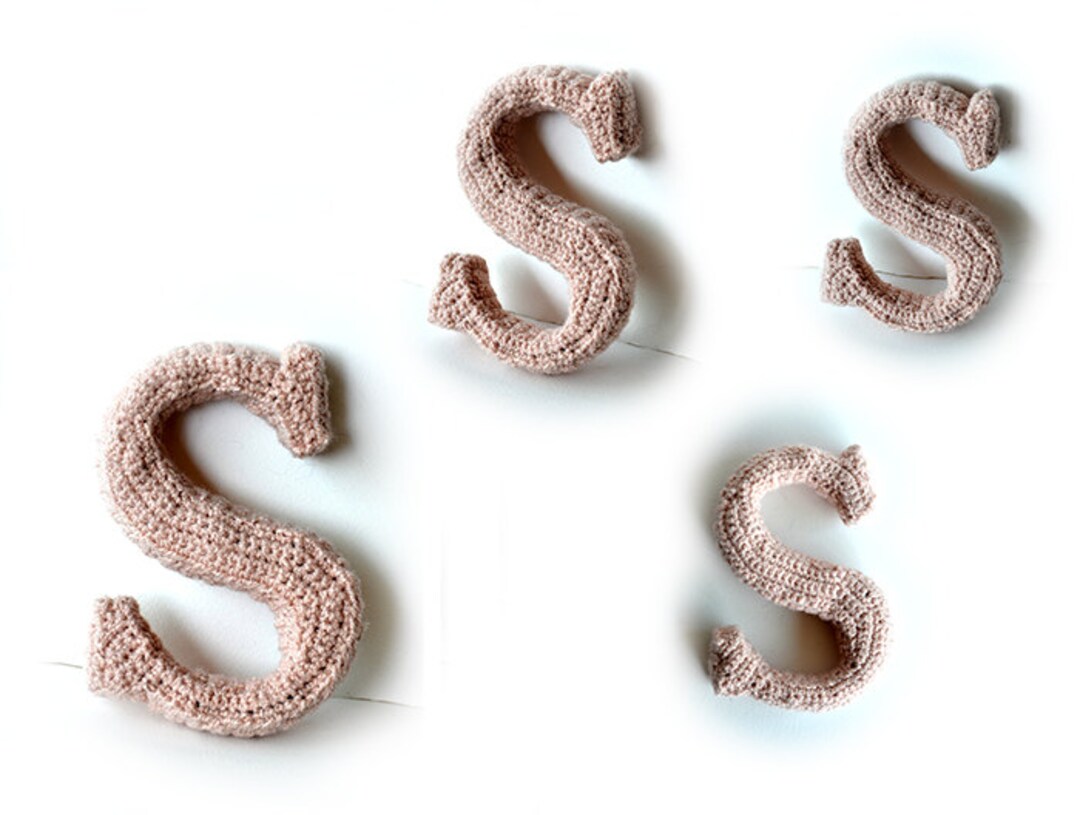 Letter S Crochet Pattern, 3D Alphabet Crochet Pattern, 3d Words Pattern ...