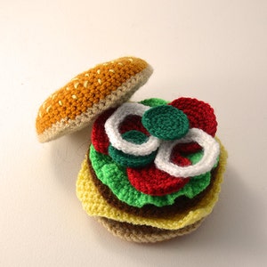 Hamburger Crochet Pattern, Burger Crochet Pattern, Hamburger Amigurumi ...