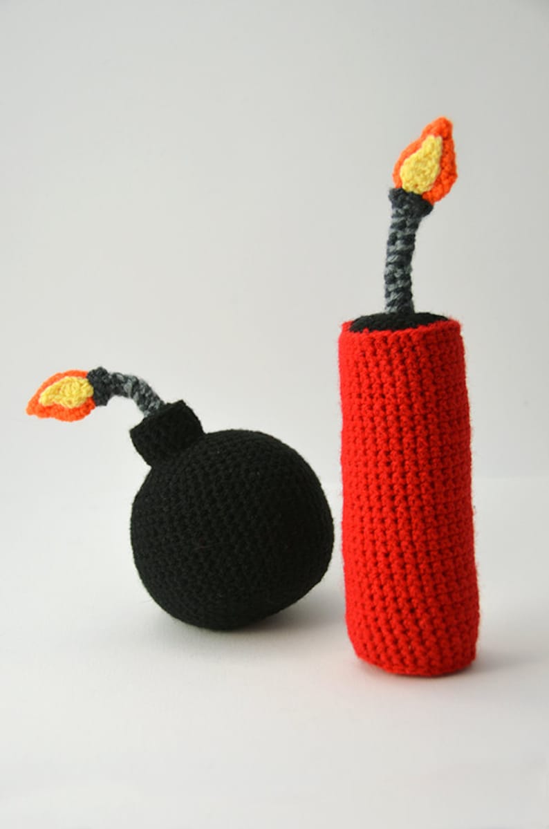 Bombs Crochet Pattern Set, TNT Dynamite Stick Crochet Pattern, Bomb ...
