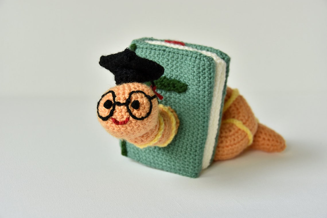 Bookworm Crochet Pattern Crochet Bookworm Amigurumi Book - Etsy
