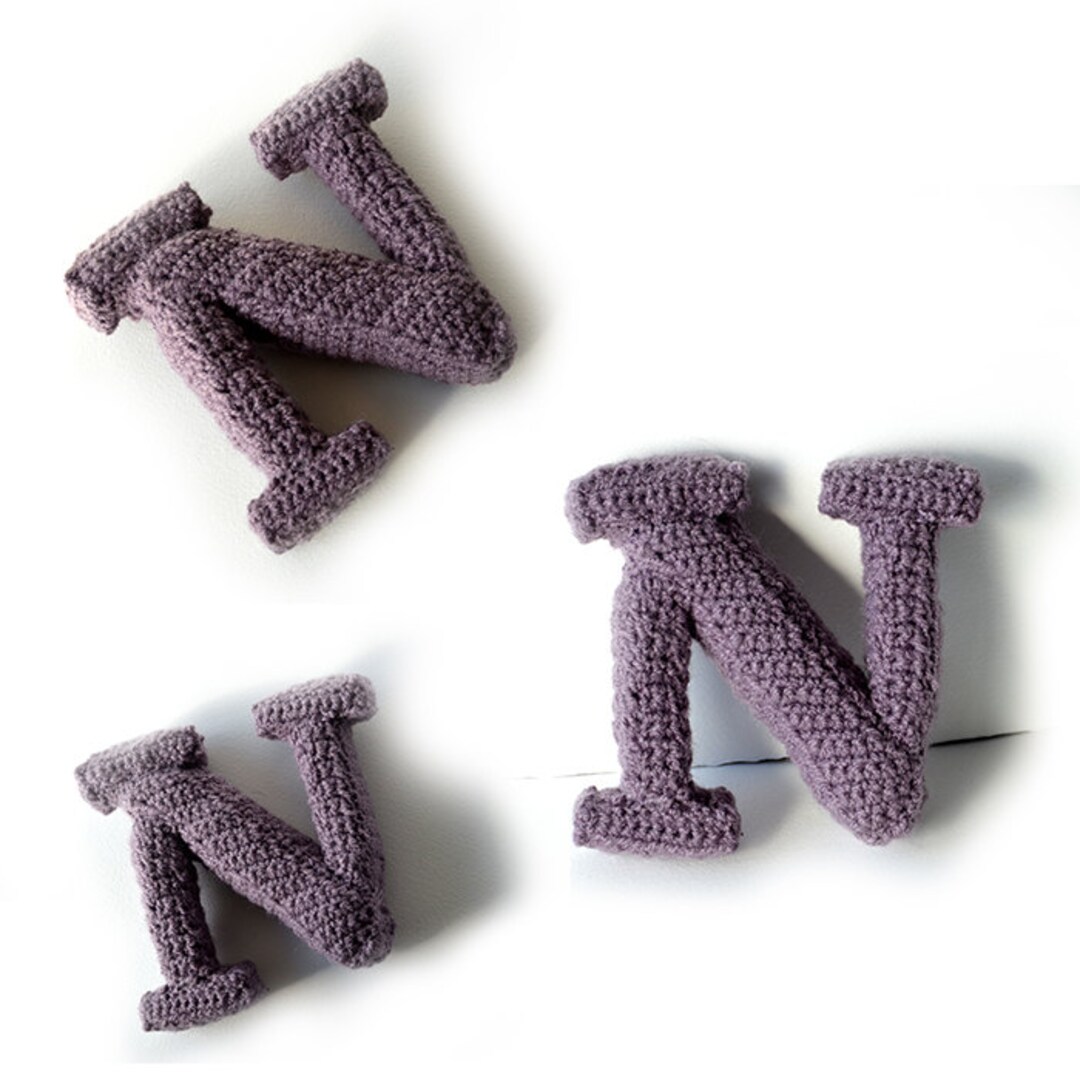 Letter N Crochet Pattern, 3D Alphabet Crochet Pattern, 3d Words Pattern ...