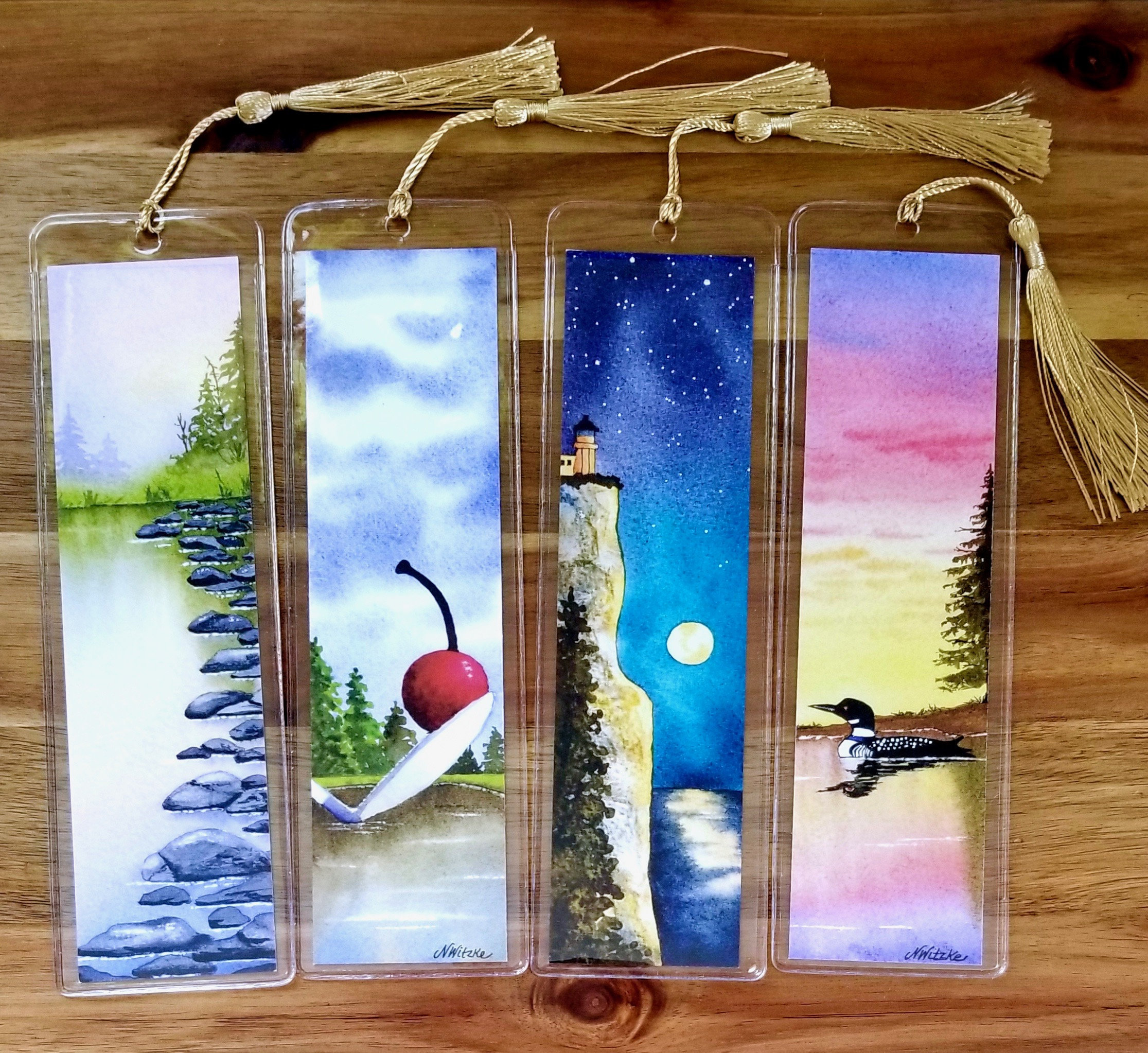 ART PRINT Minnesota Themed Bookmarks, Watercolor Bookmarks, Four ...