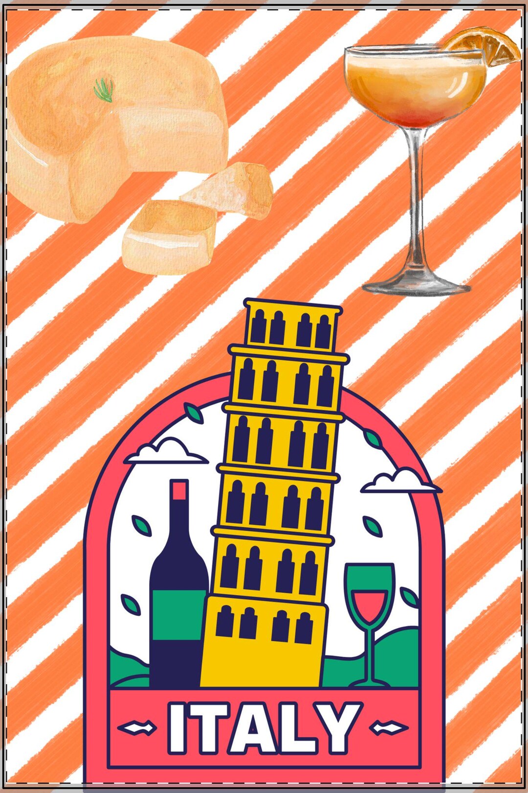 Italy Stripe Satin Poster - Etsy