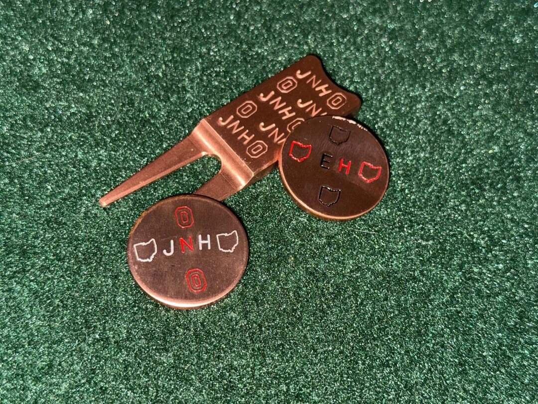 Custom Golf Ball Markers - 1.25" Copper - Hand-hammered and Painted - Etsy