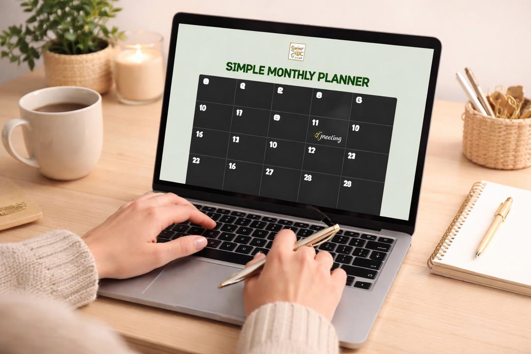 Simple Monthly Planner Printable PDF | Minimal Planner | Monthly ...
