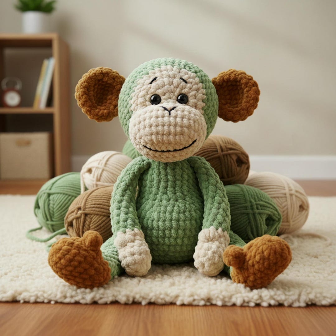 Mini Monkey Crochet Pattern | Amigurumi Plush Toy Tutorial (PDF ...