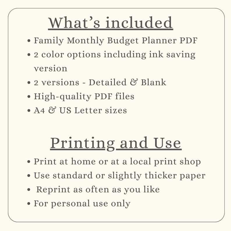 Family Monthly Budget Planner Printable | Household Budget Worksheet ...