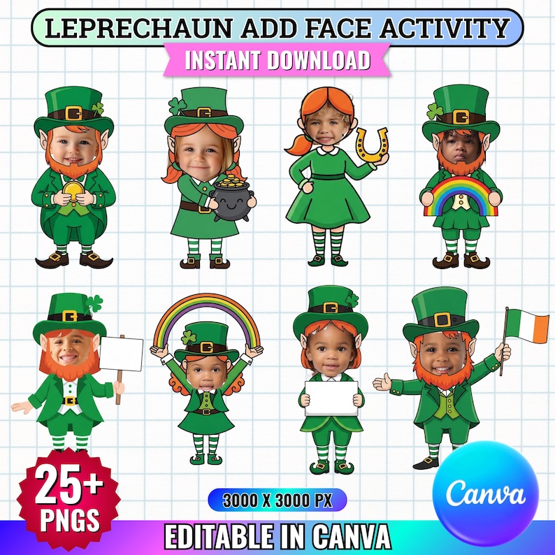 St. Patrick's Day Leprechaun Add Face Activity, Bulletin Board Decor ...