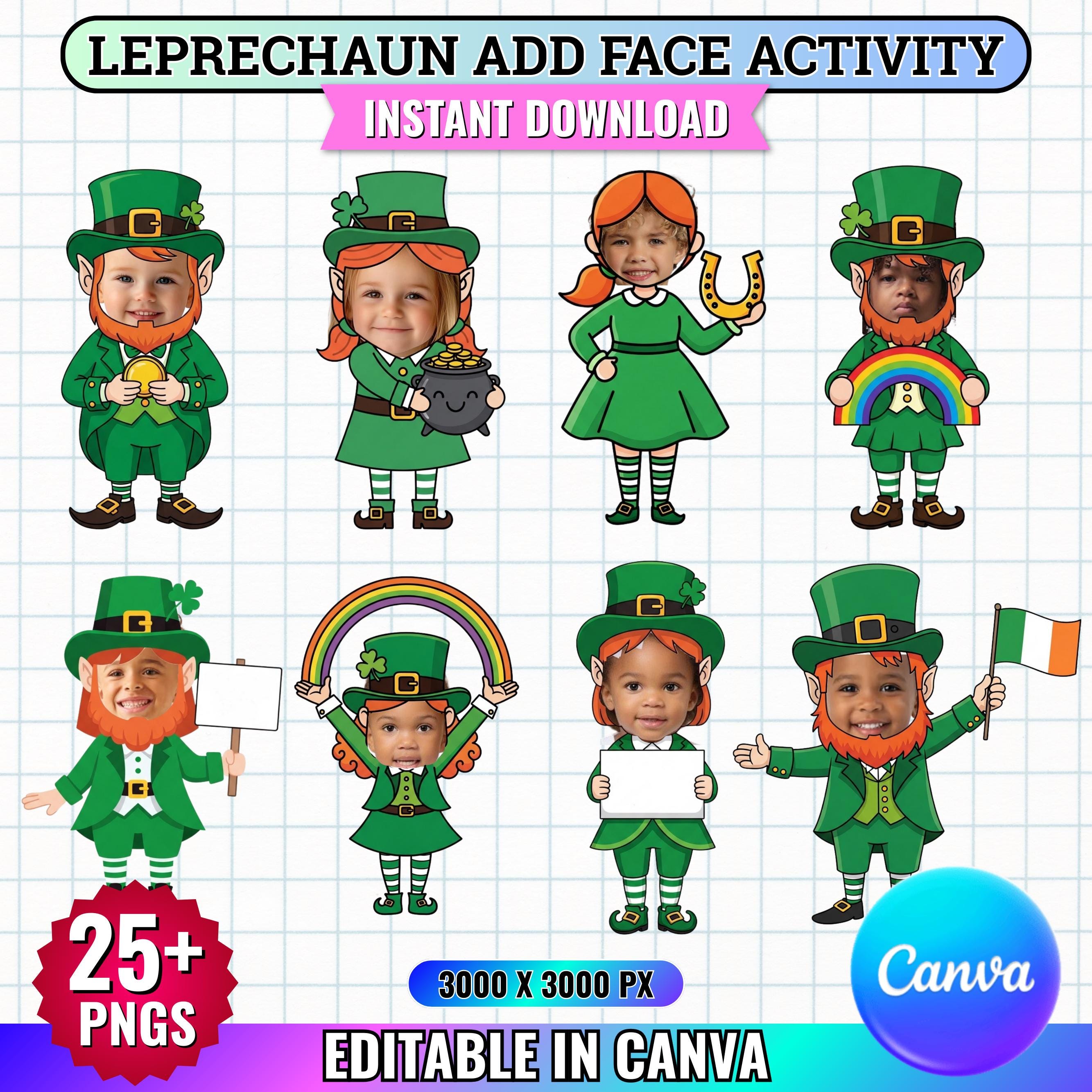 St. Patrick's Day Leprechaun Add Face Activity, Bulletin Board Decor ...