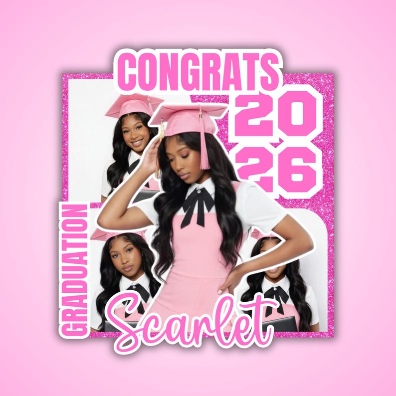 Graduation Fan 2026 Design, Editable Canva Template, Lights, Camera ...