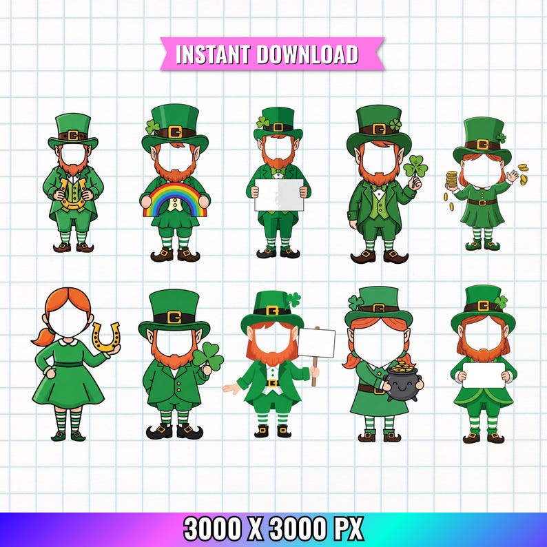 St. Patrick's Day Leprechaun Add Face Activity, Bulletin Board Decor ...