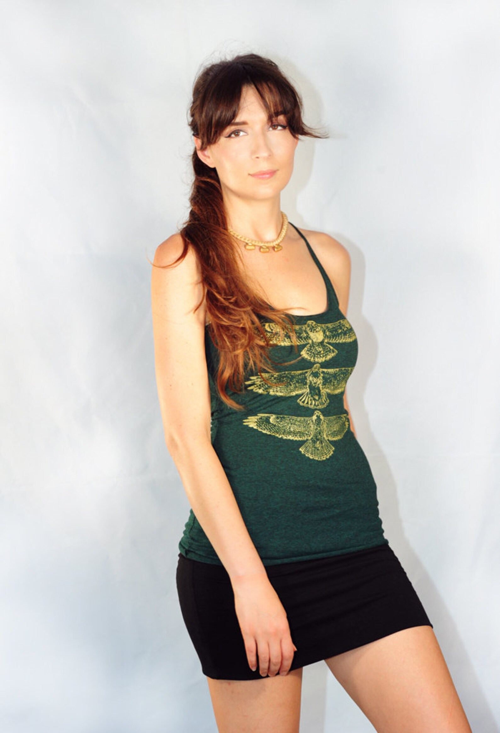 Hippie style Hawk Totem Tank.......Hand drawn hand screen | Etsy