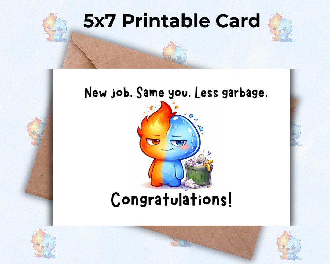 New Job Printable Greeting Card, Funny Co-worker Congratulations ...