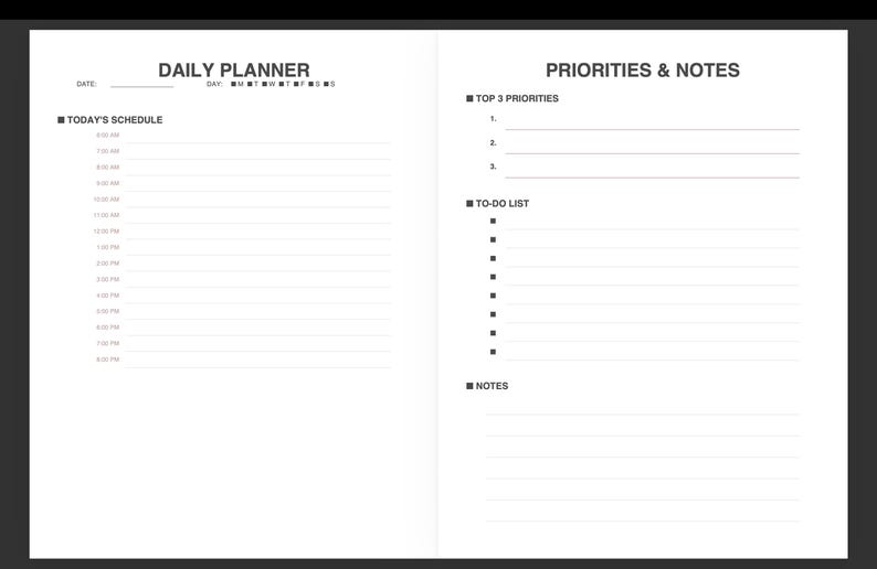 Sample Printable Planner - Etsy