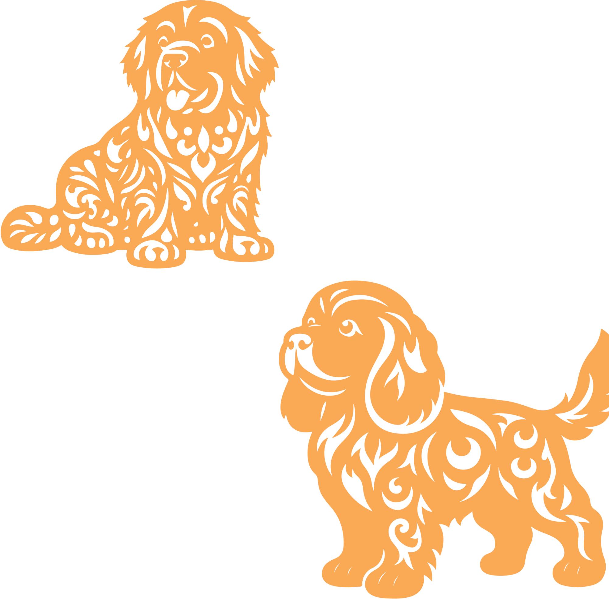 Dog Laser Cut Files Bundle for CNC & Laser Cutting, Dog SVG Cut Files ...