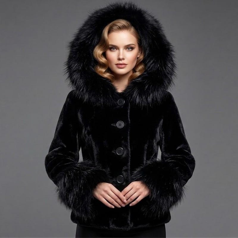 Cropped Fur Trimmed Jacket - Etsy