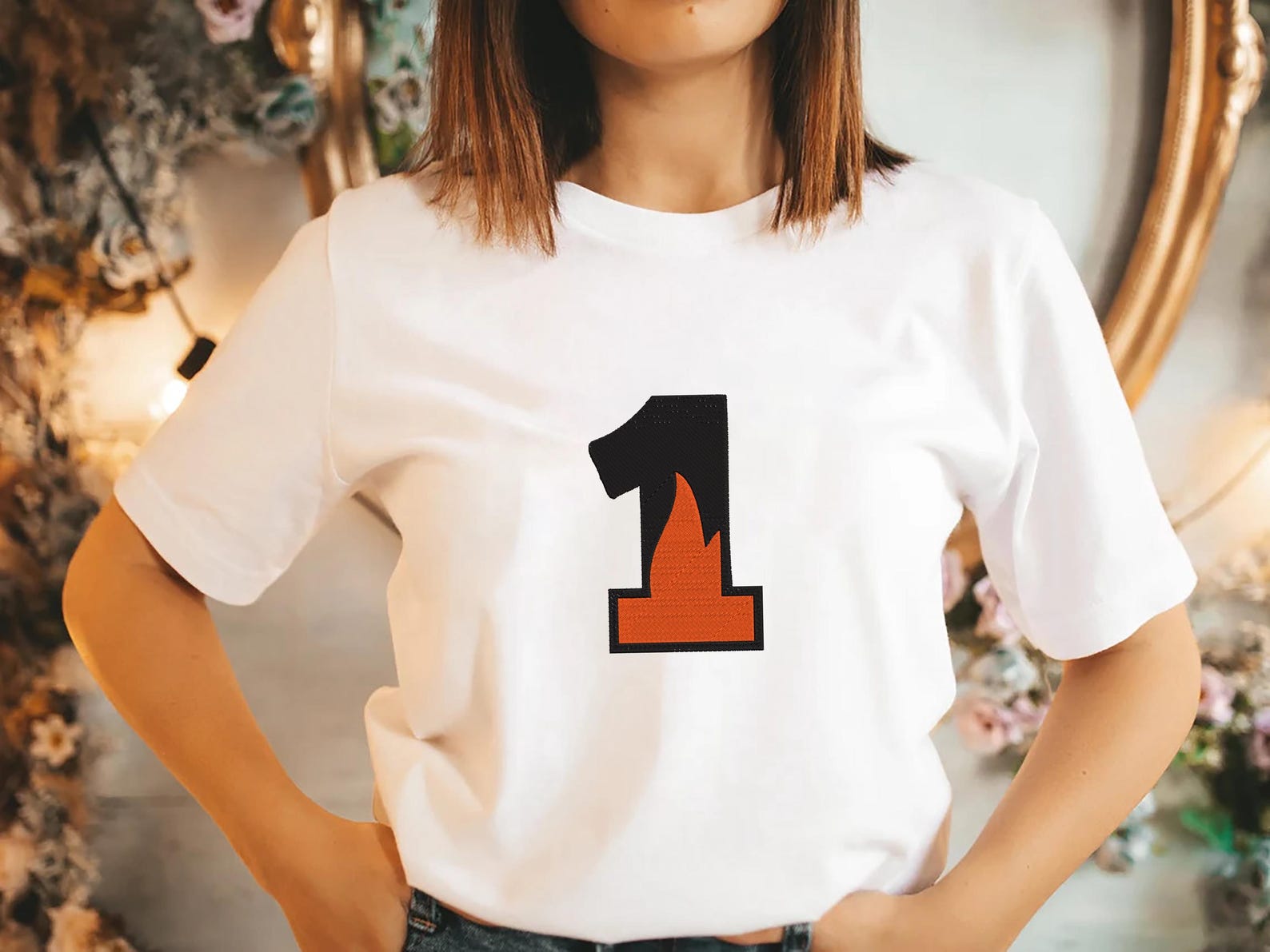 Flaming Numbers Embroidery, Numbers Embroidery, Mini Numbers Embroidery ...