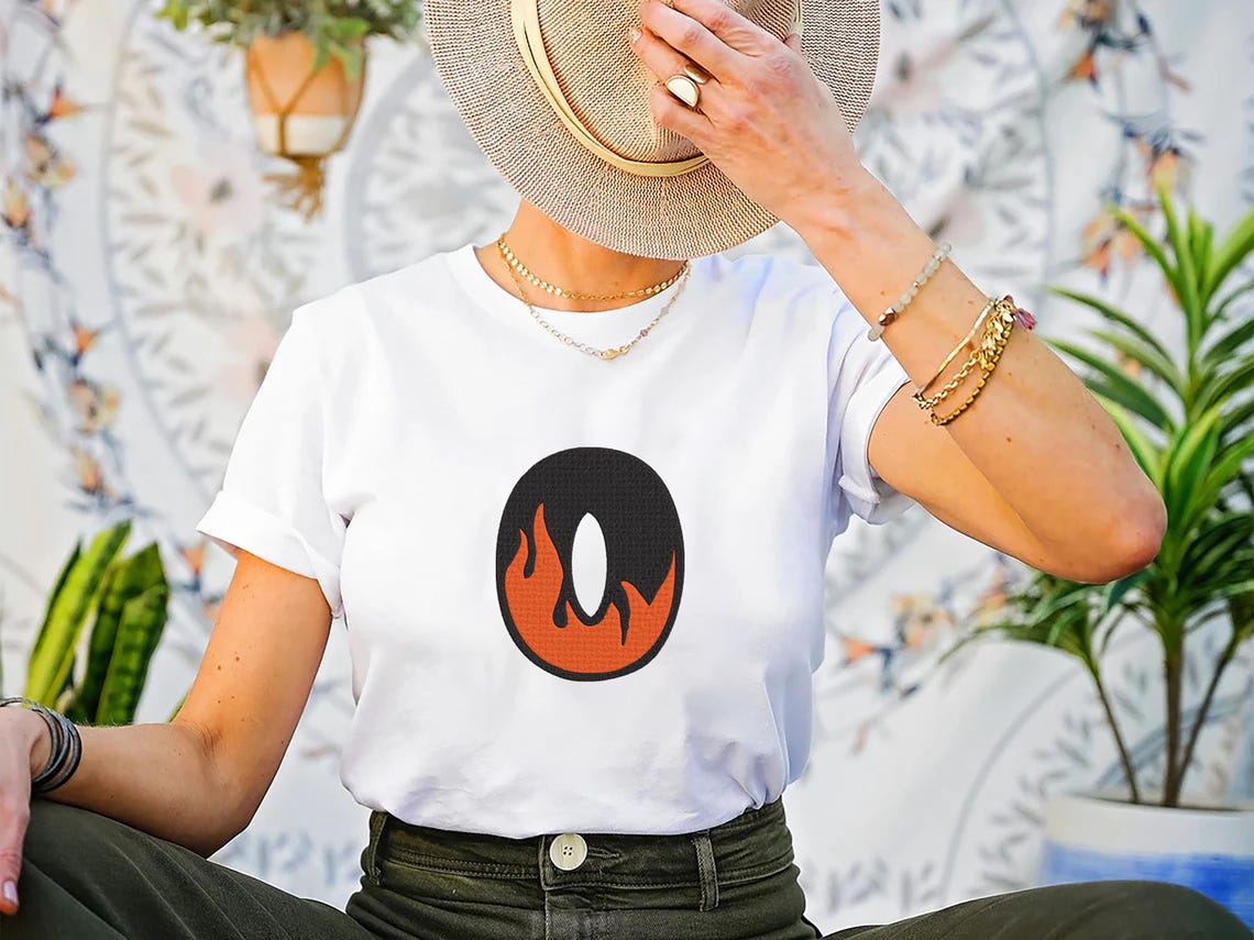 Flaming Numbers Embroidery, Numbers Embroidery, Mini Numbers Embroidery ...