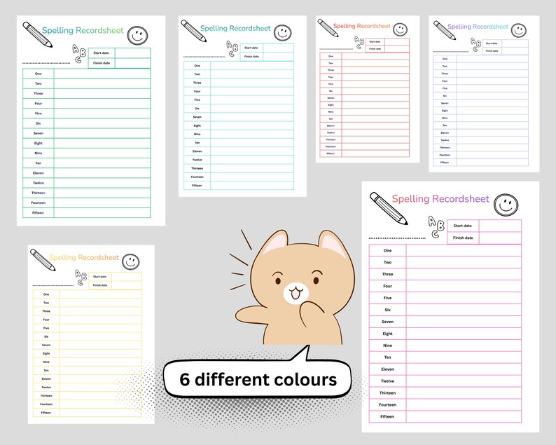 Spelling Record Sheet Printable | Teacher & Practitioner Resource | A4 ...