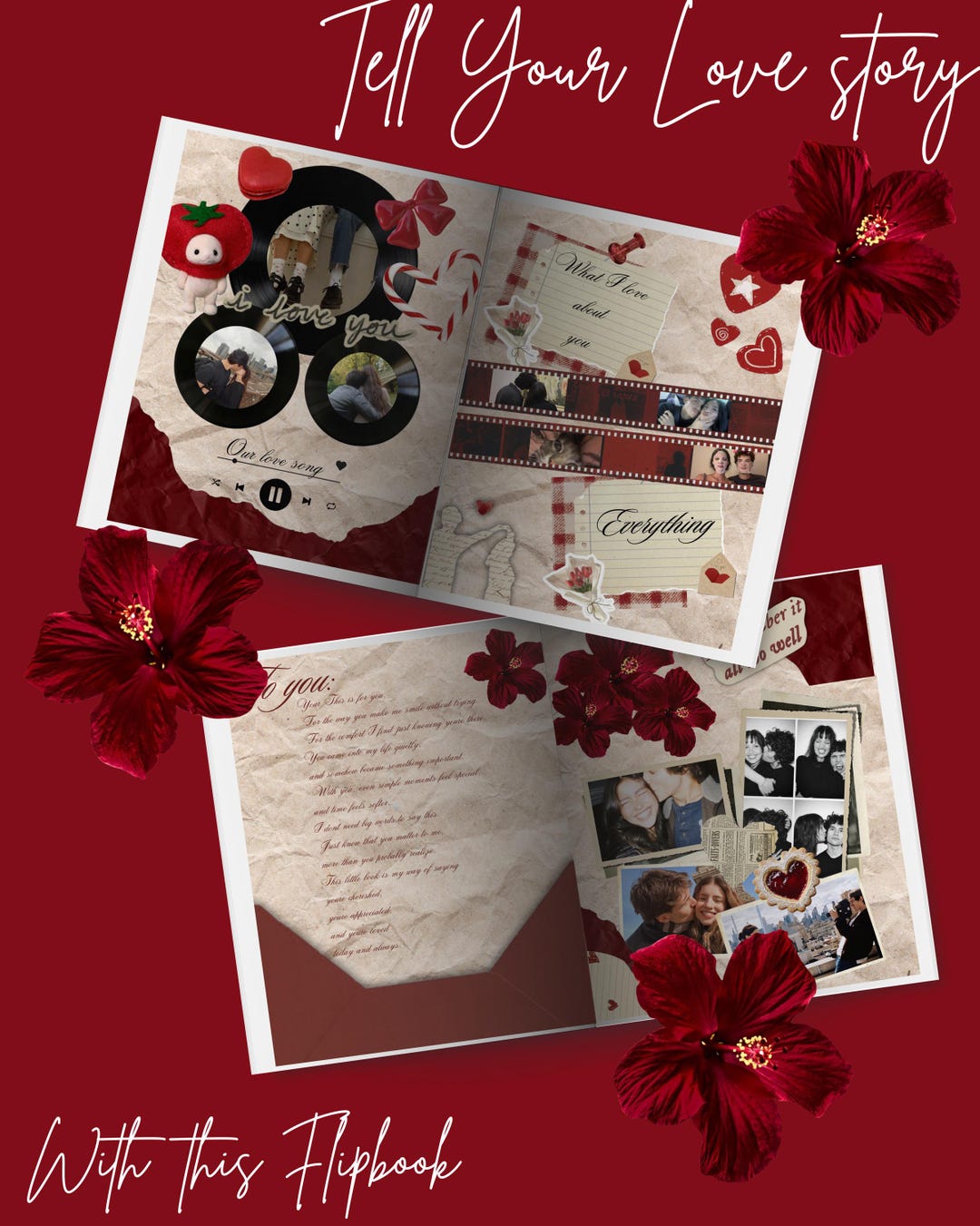 Valentine Flipbook Canva Template | Editable Romantic Digital Gift ...