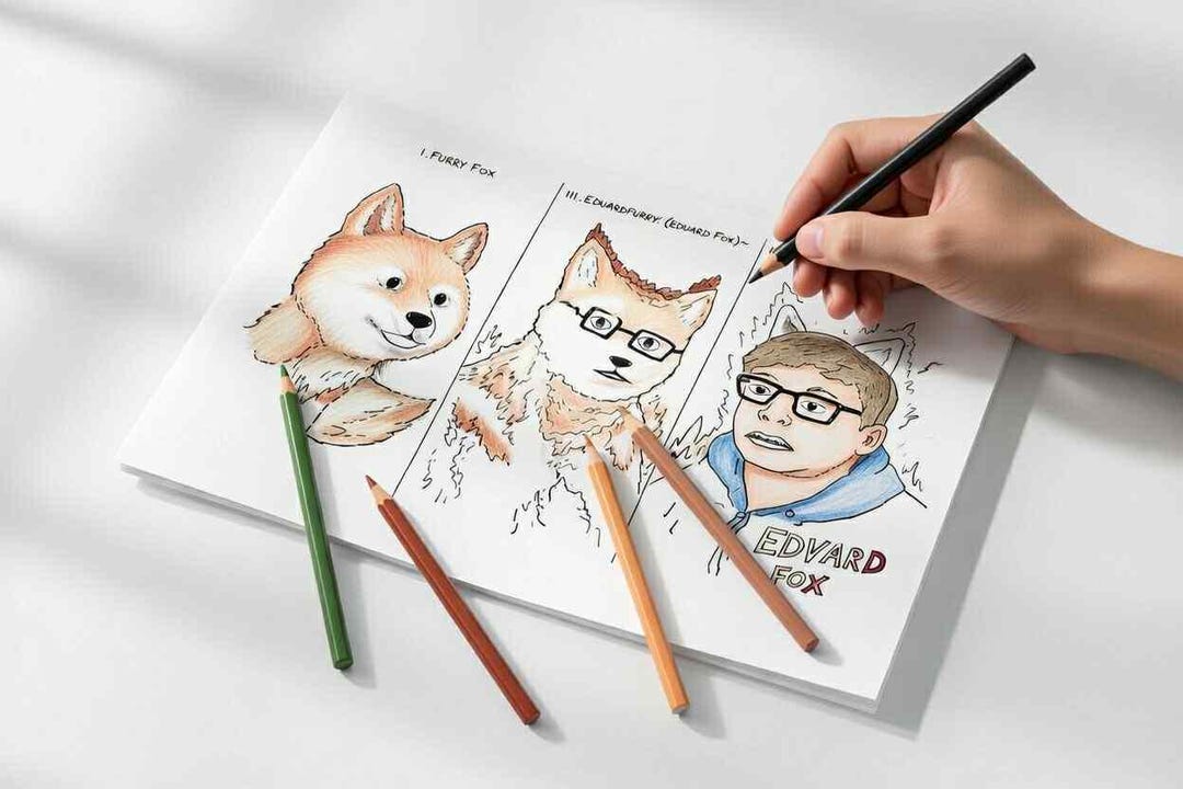 Fox Evolution Coloring Pages | Furry Character Printable Bundle | Dot ...