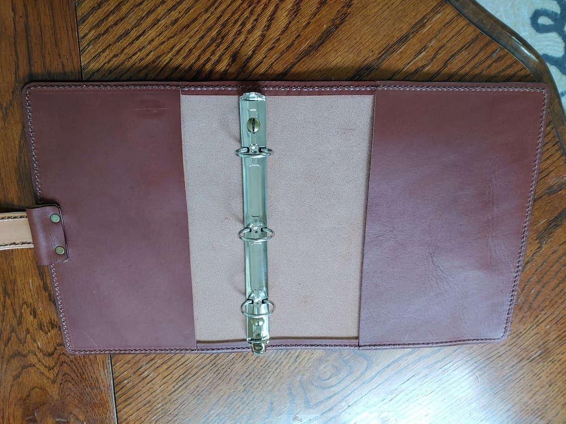 Genuine Leather 3 Ring Notebook 5-1/2 x 8-1/2 | Etsy