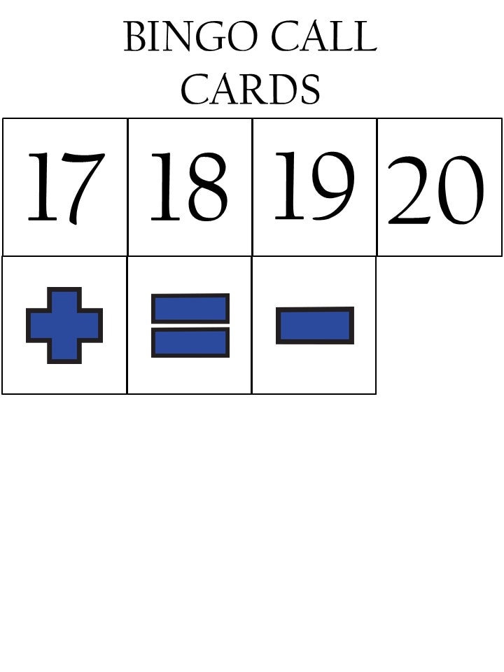 Numbers 1-20 BINGO and Memory Game Cards - Etsy