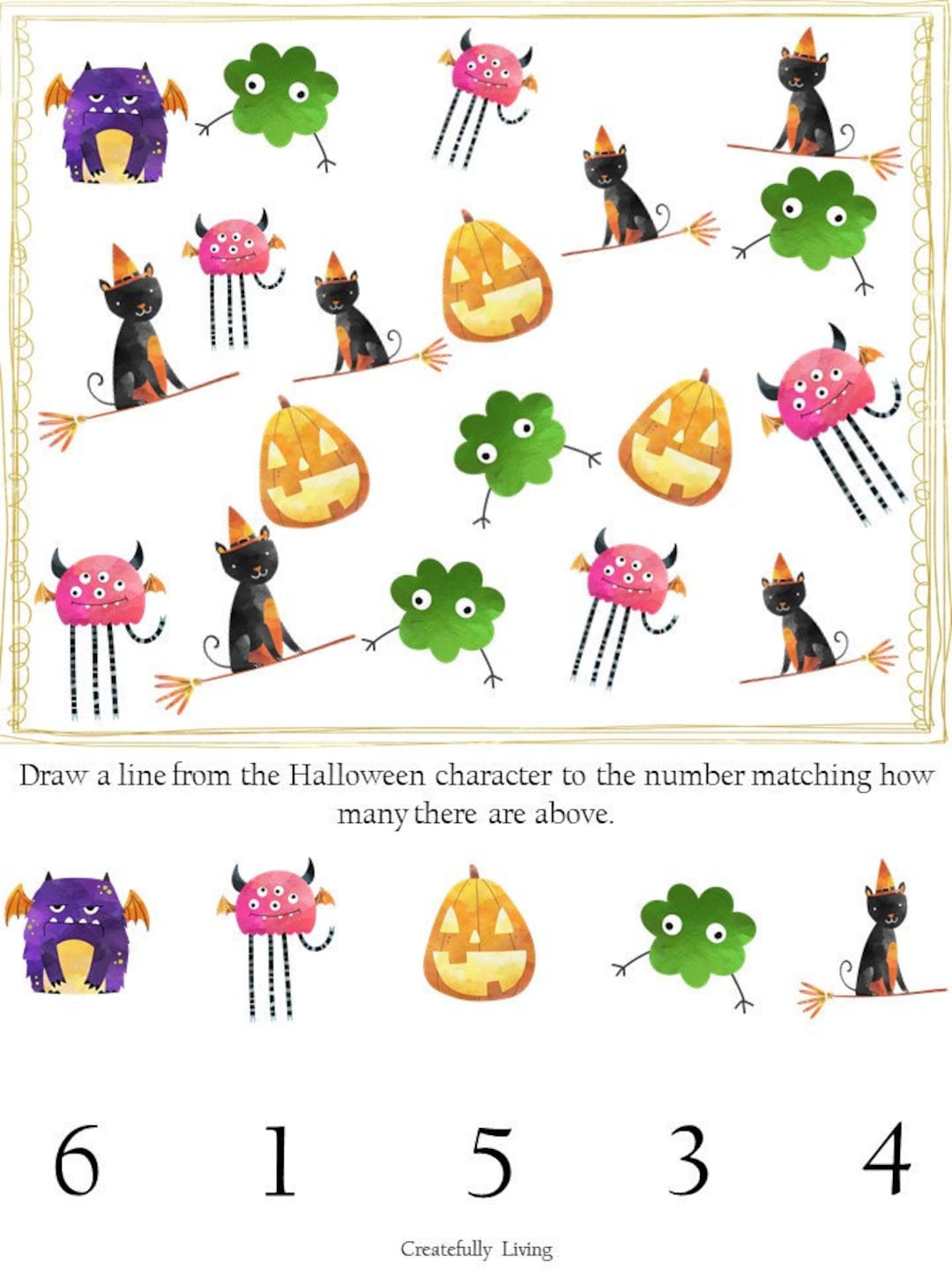 Halloween Math Worksheets- Preschool, Kindergarten, 1st Grade - Etsy