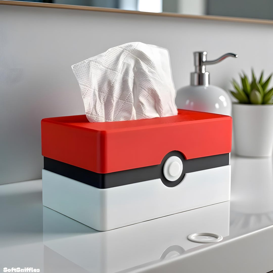 Game Ball Tissue Box Cover | Gamer Inspired Tissue Holder | Retro ...