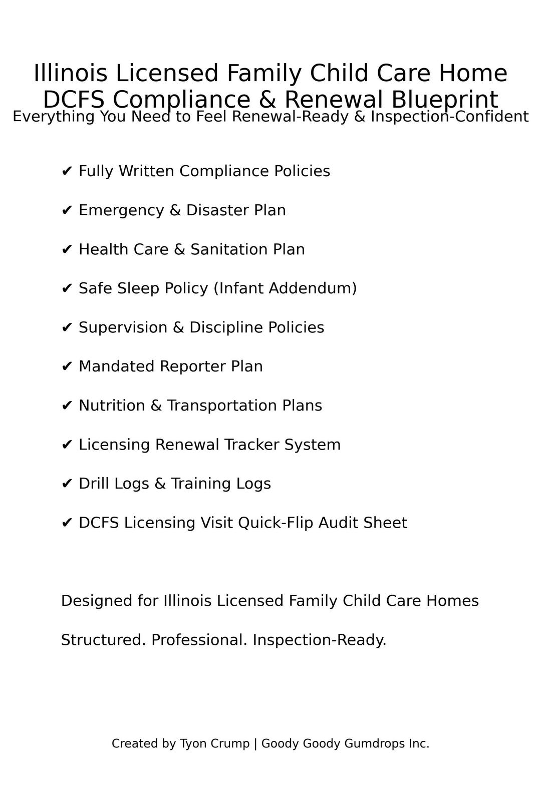 Illinois Family Child Care DCFS Compliance & Renewal Blueprint (digital ...