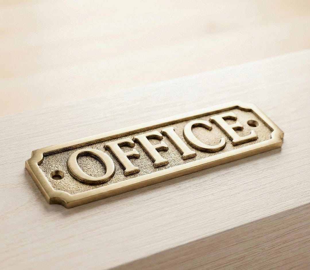 Custom Engraved Solid Brass Office Sign – Personalized Desk Name Plate ...
