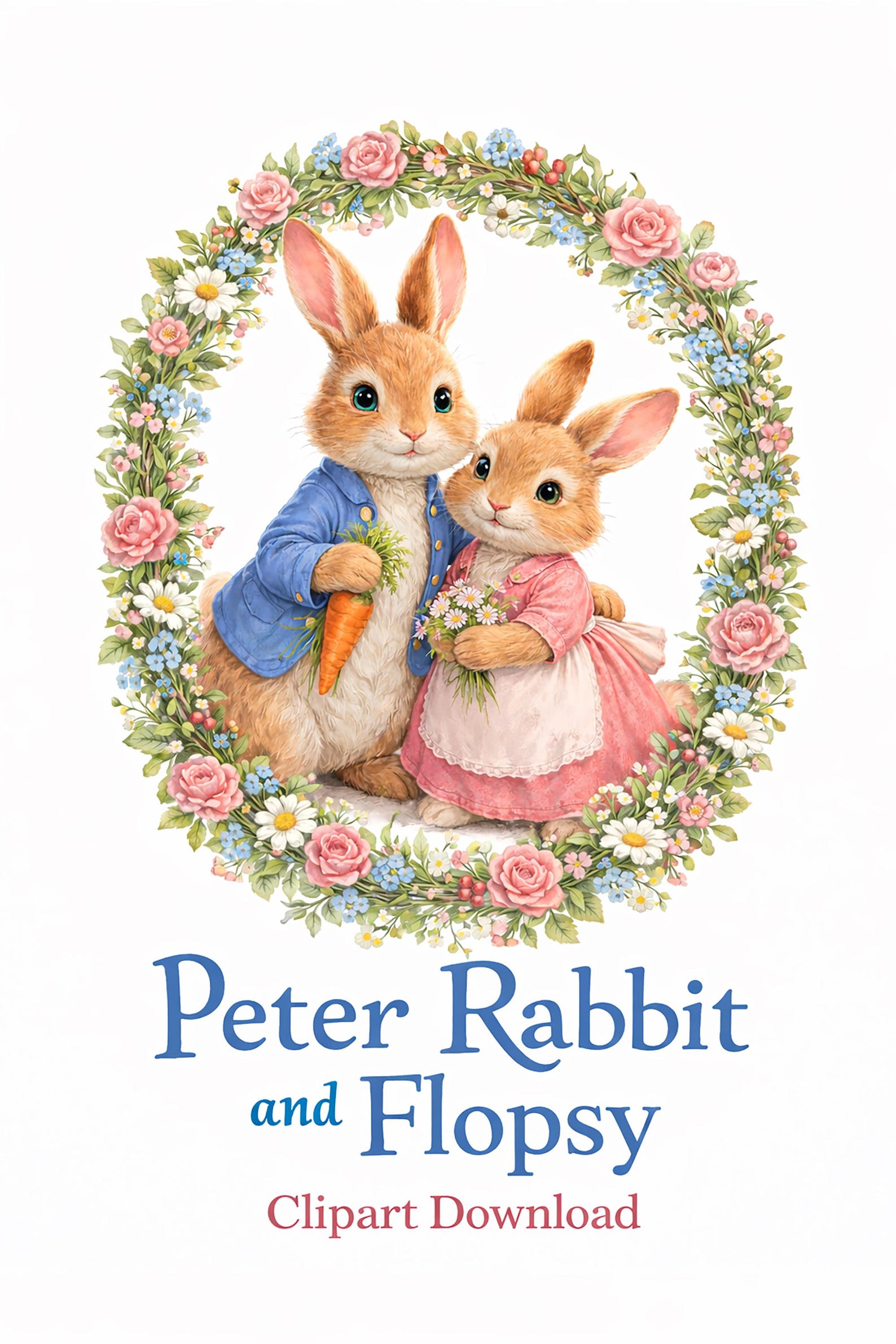 Peter Rabbit and Flopsy Character Digital Downloads, Clipart ...