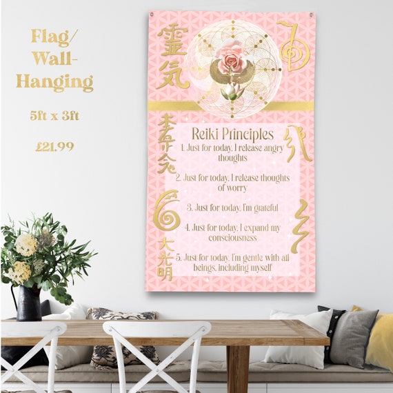Reiki Principles With Symbols Wall Hanging Festival Flag - Etsy