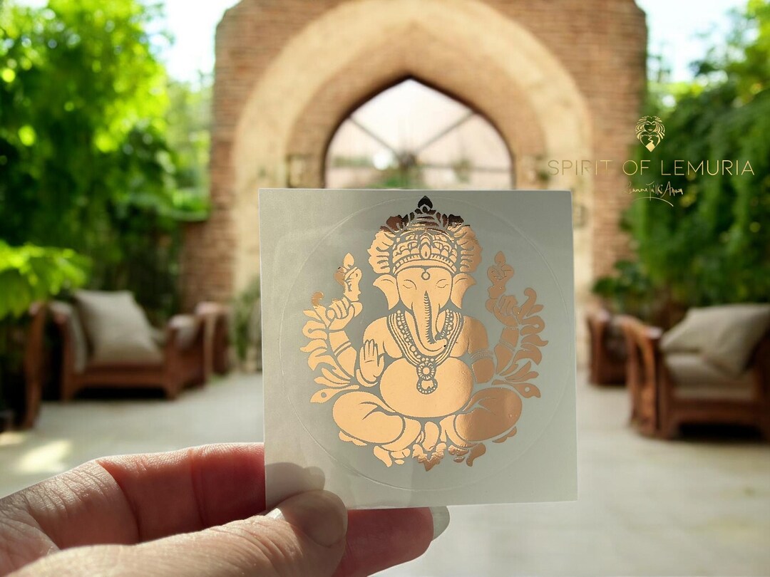 Foiled Ganesha Sticker: Metallic Hindu Decor, Yoga Gift, Waterproof - Etsy