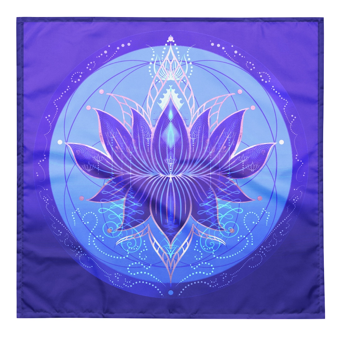 Blue Lotus Altar Cloth - Egyptian Crystal Grid, Tarot Prop - Etsy UK