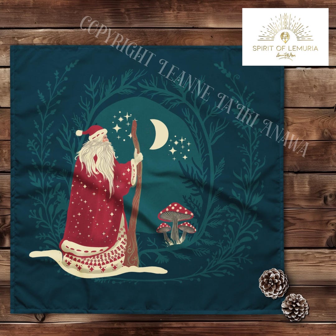Father Christmas, Yule Altar Cloth, Amanita Muscaria, Shaman Altar ...