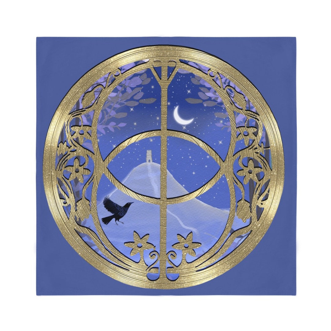 Chalice Well Crow Moon, Mauve, Purple, Gold, Avalon, Glastonbury Tor ...