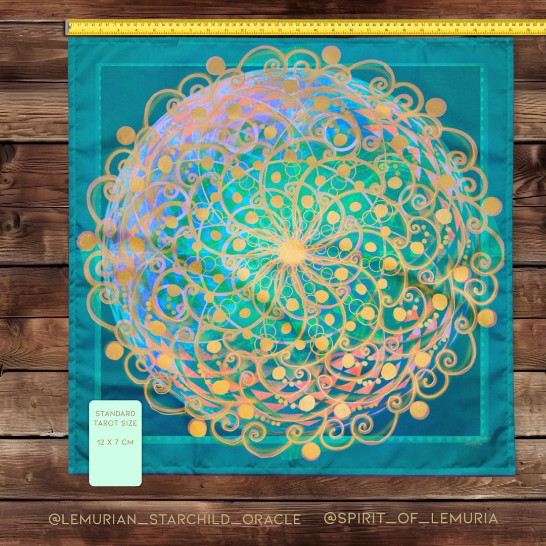 Lemurian Crystal Grid Altar Cloth: Visionary Art Tarot Wrap - Etsy