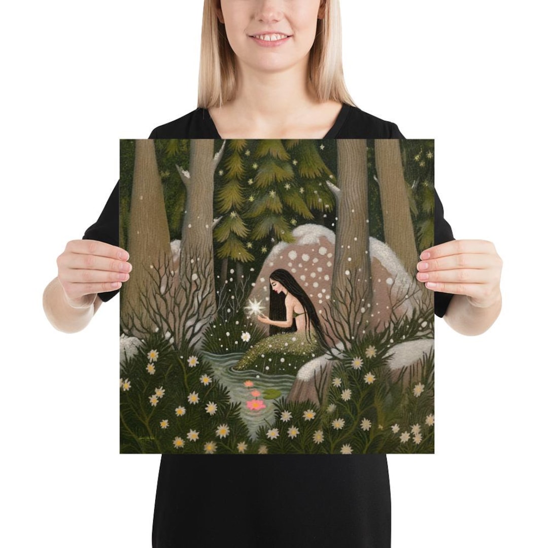 Atargatis Mermaid Goddess Art Poster: Forest Nymph Fantasy Print - Etsy