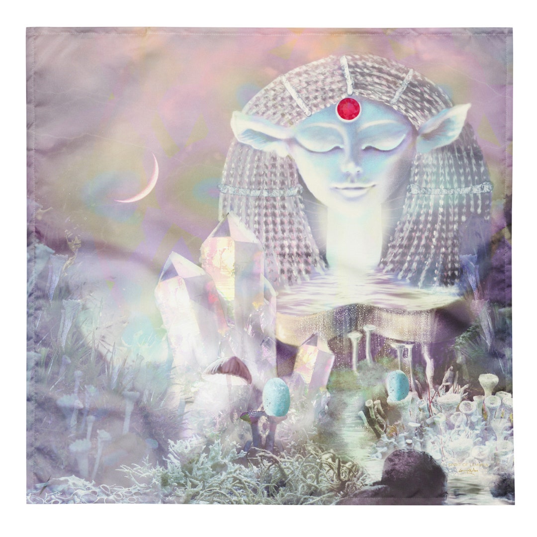 Fairycore Sacred Egyptian Goddess Altar Cloth & Crystal Grid hathors ...