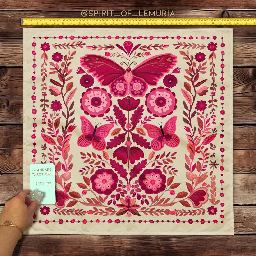 Vibrant Floral Folk Art Altar Cloth in Red and Pink, Three Sizes ...
